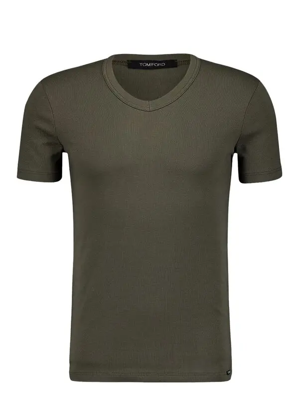 TOM FORD Military V-neck T-shirt - Green