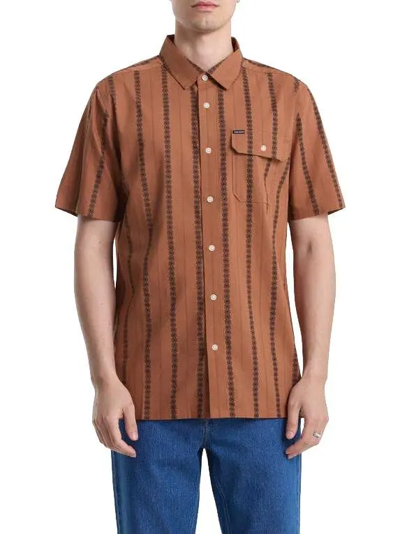 Volcom Whitworth Stripe Short Sleeve Button-up Shirt - Rawhide