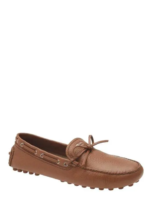 Prada Grid Driving Loafer - Cognac