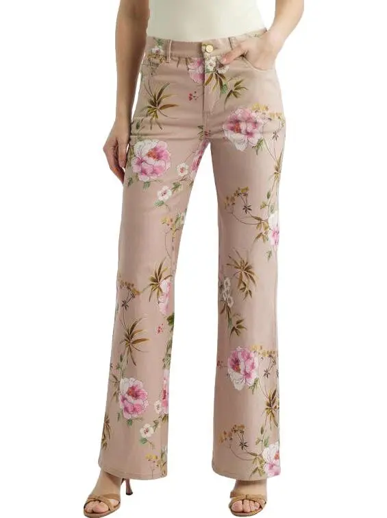 Kobi Halperin Leigh Floral Stretch Cotton Twill Pants - Natural Multi
