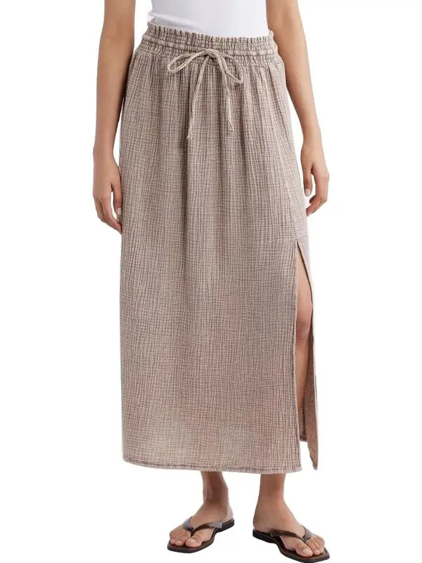 Splendid Adele Cotton Gauze Maxi Skirt - Light Wicker Beige