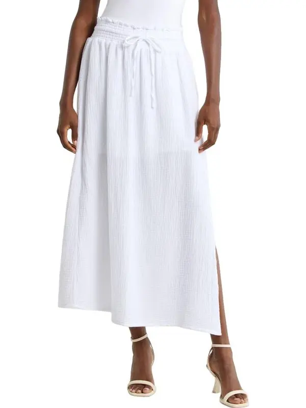 Splendid Adele Cotton Gauze Maxi Skirt - White