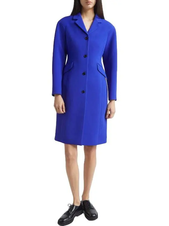 JIL SANDER Sculpted Crepe Tailored Coat - Bluebell