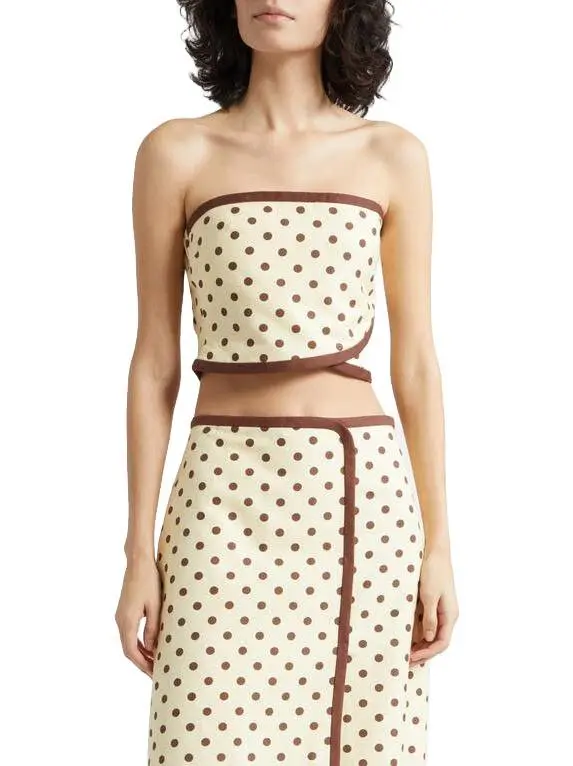Posse Bowie Strapless Crop Top - Vanilla/choc