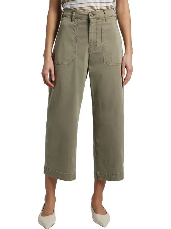 FRAME The Ranger Crop Wide Leg Utility Pants - Thyme
