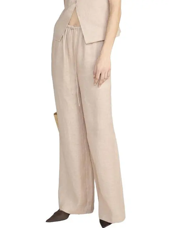 FRAME Linen Drawstring Lounge Pants - Flax