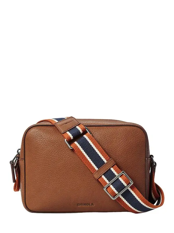 Shinola Leather Camera Crossbody Bag - Tan