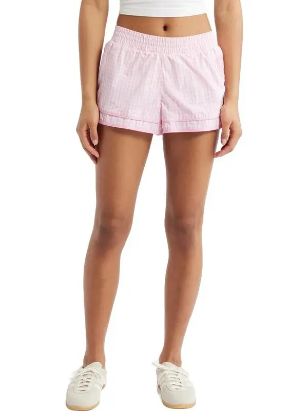 LoveShackFancy Lavey Gingham Shorts - Tickled Pink