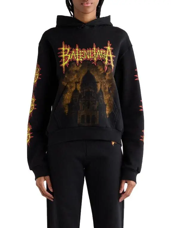 Balenciaga Fit Sacré Coeur Graphic Hoodie - 1000 Black
