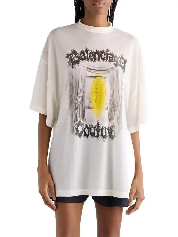 Balenciaga Shaped Fit Salon De Couture Graphic T-shirt - 9020 Cream