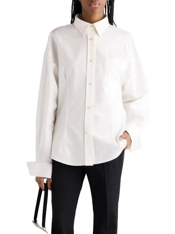 Balenciaga Classic Cotton & Silk Poplin Button-up Shirt - 9000 White