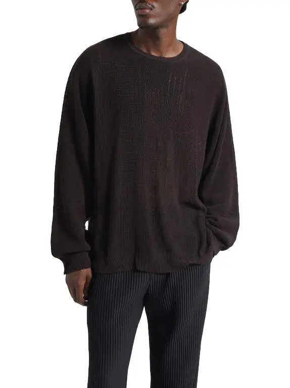 Issey Miyake Brush Close-up Crewneck Sweater - Brown