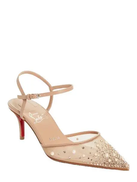 CHRISTIAN LOUBOUTIN Pearly Embellished Pumps - Blush/blush