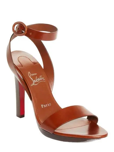 CHRISTIAN LOUBOUTIN Fanny Sandal - Dark Carmine/brown