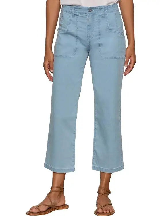 Sanctuary Mid-rise Cropped Straight Leg Utility Pants - Skyline Blue