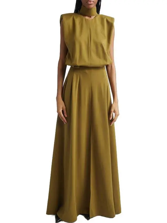 ISRAELLA KOBLA Nadina Cutout Detail Dress - Olive Green