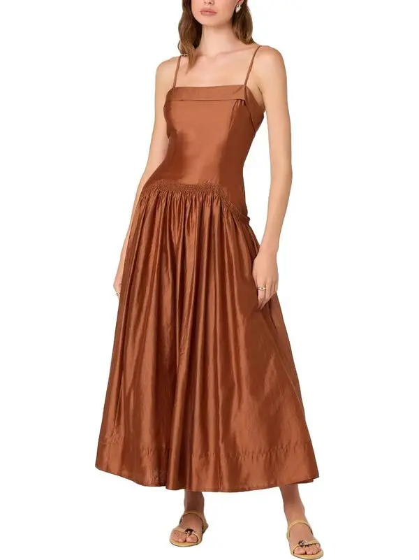 Astr The Label Ovina Midi Dress - Spice Brown