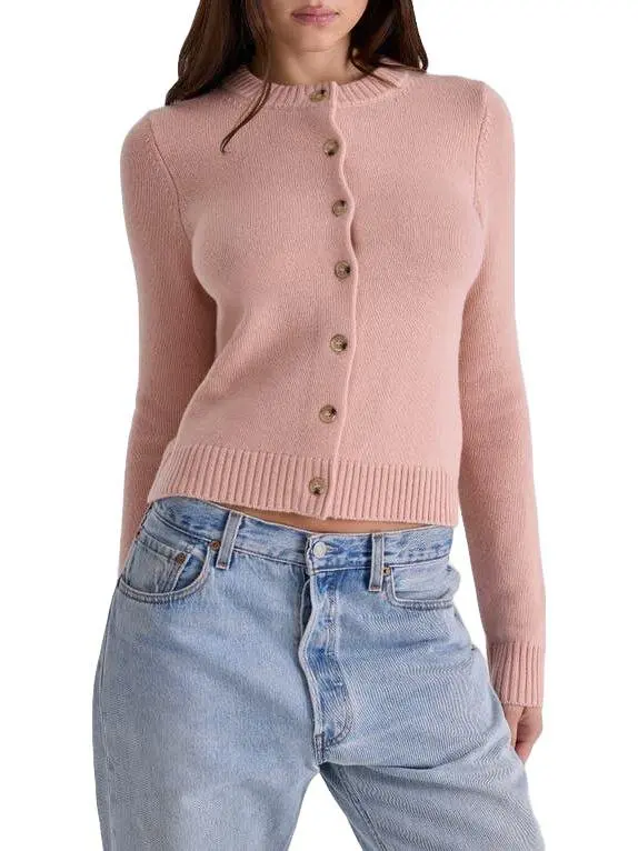 House Of Cb Signature Merino Wool Blend Cardigan - Peach