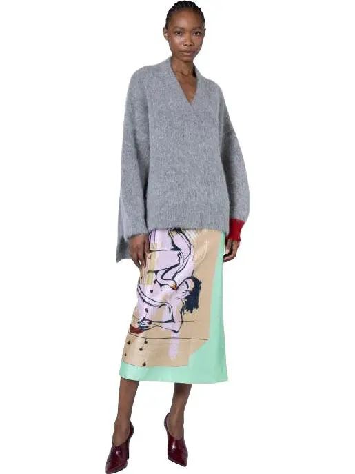 ROKSANDA Tehla V-neck Knitted Sweater - Light Grey