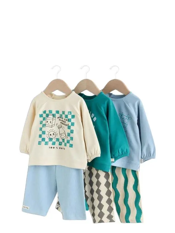 NEXT 6-pack Milk Club Assorted Sweatshirts & Leggings Set - Green