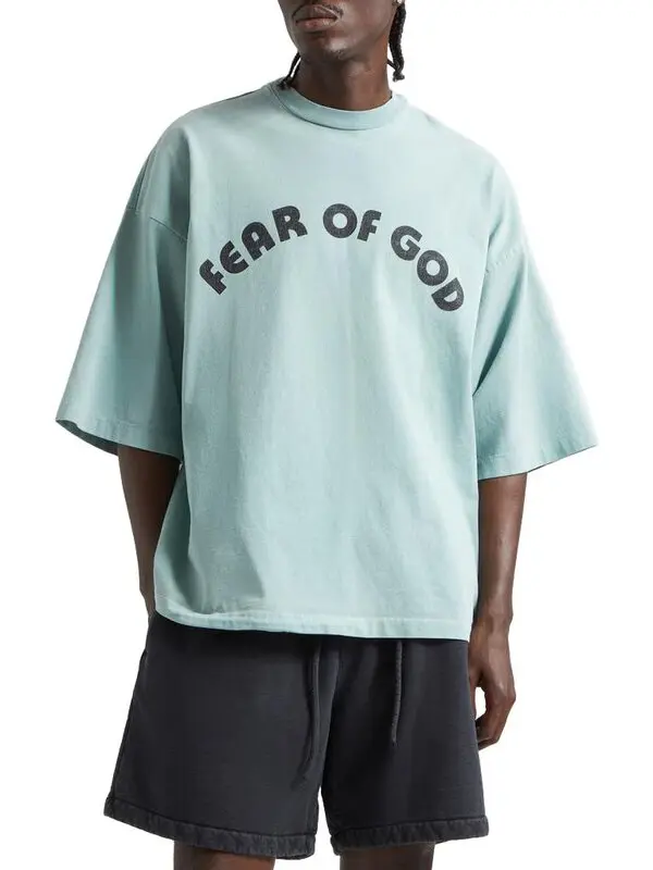 Fear Of God 26 Oversize Cotton Graphic T-shirt - Sky