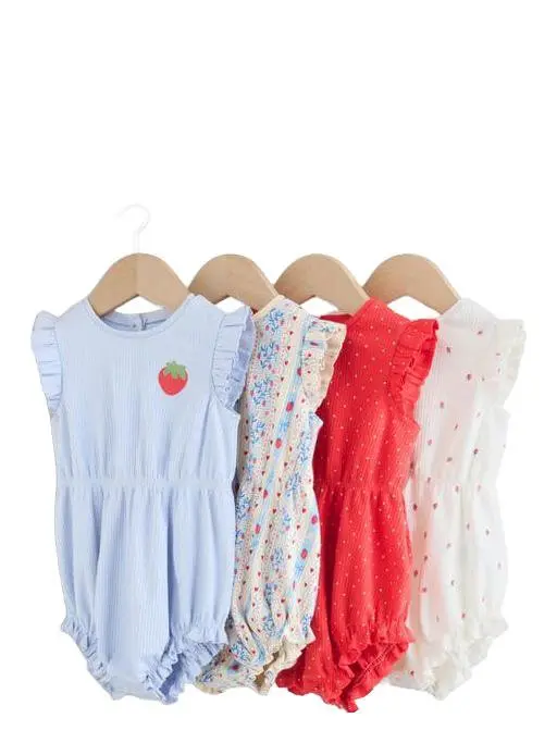 NEXT Pack Of 4 Assorted Frill Bodysuits - Blue