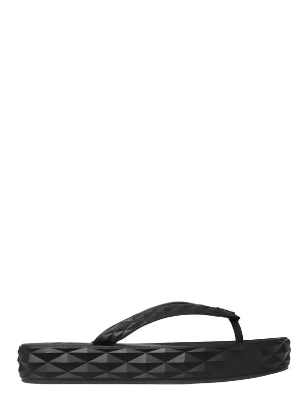 JIMMY CHOO Diamond Platform Flip Flops - Black