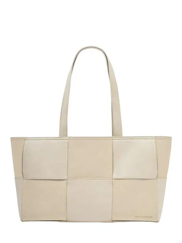 KATIE LOXTON Taya Woven Suedette Tote Bag - Off White/off White Suedette