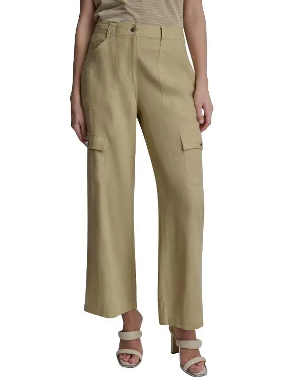 Dkny Linen Blend Straight Leg Cargo Pants - Mojave Desert