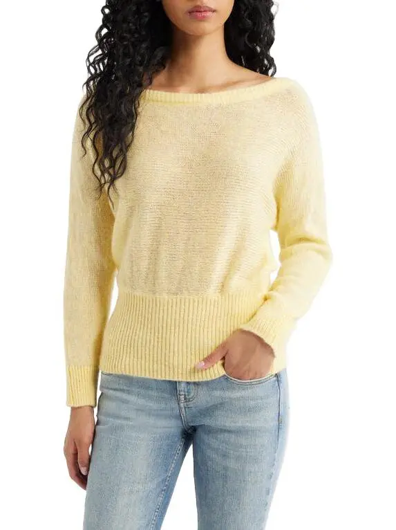 BDG URBAN OUTFITTERS Off-the-shoulder Knit Sweater - Yellow