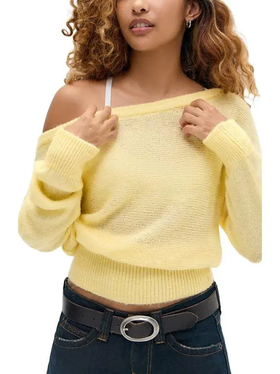 BDG URBAN OUTFITTERS Off-the-shoulder Knit Sweater - Yellow