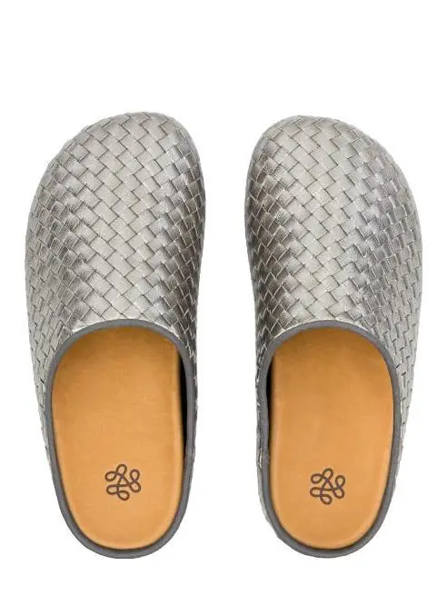 THE SAK Bolinas Leather Woven Clogs - Pyrite Woven