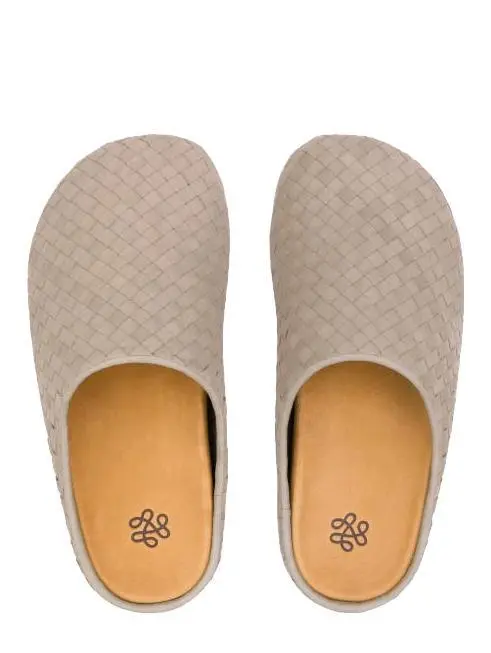 THE SAK Bolinas Leather Woven Clogs - Sand Woven