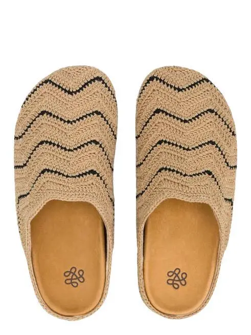 THE SAK Bolinas Crochet Ripple Clogs - Bamboo/black Ripple