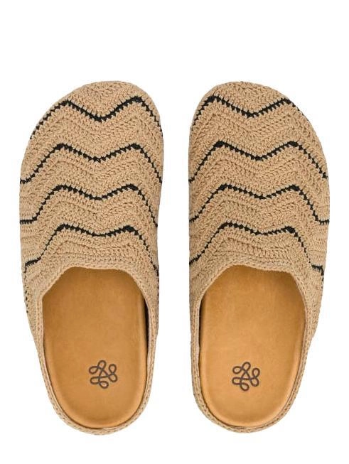 THE SAK Bolinas Crochet Ripple Clogs - Bamboo/black Ripple