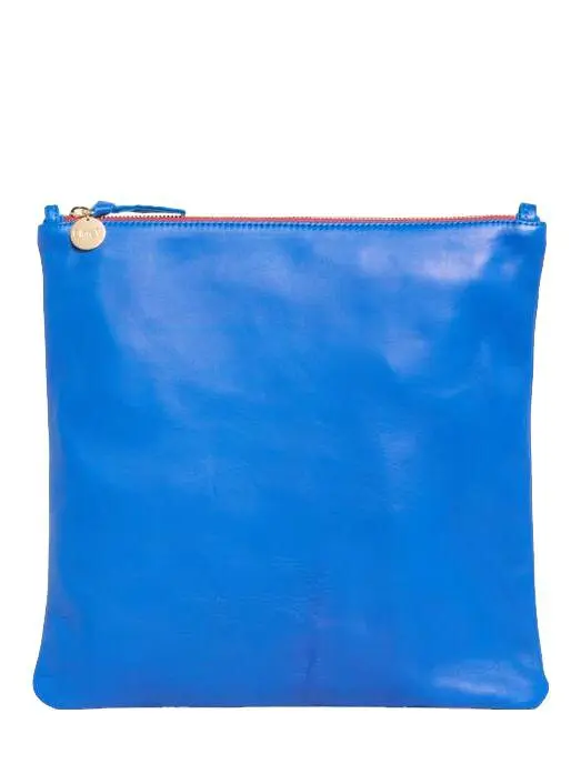 Clare V. L'et Leather Clutch - Electric Blue