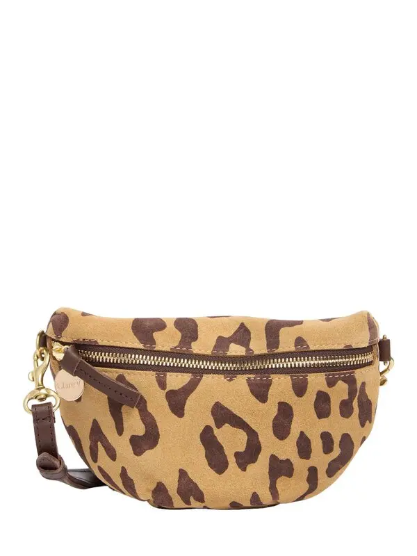 Clare V. Petite Pablo Cat Suede Belt Bag - Lark/brown