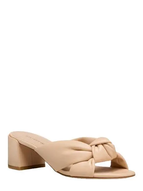 STUART WEITZMAN Soplaya Block Heel Slides - Barely Beige