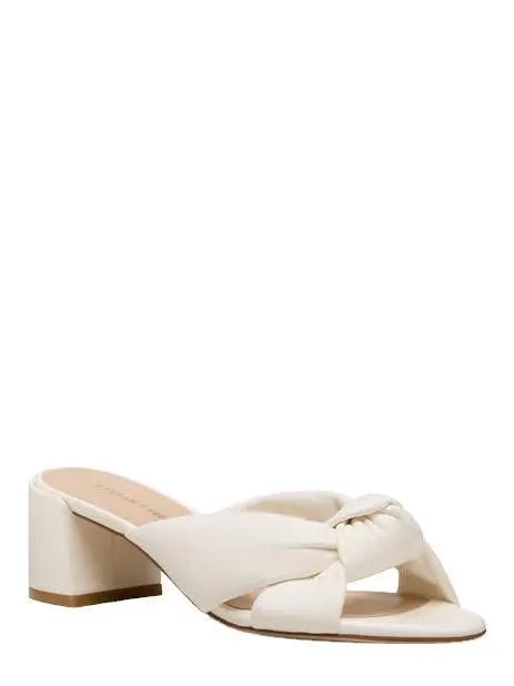 STUART WEITZMAN Soplaya Block Heel Slides - Cream.