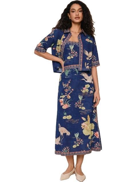 RAISHMA Printed Shirt - Blue