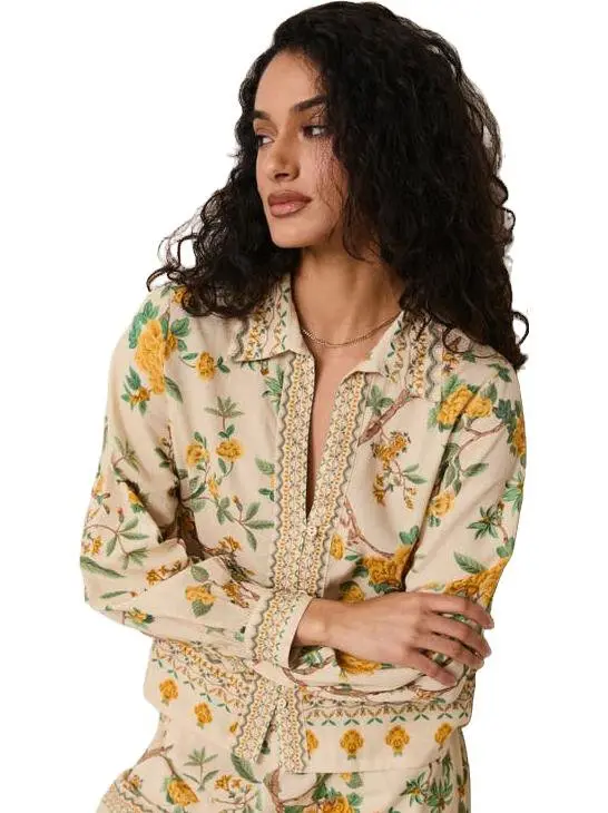 RAISHMA Printed Relaxed Shirt - Brown
