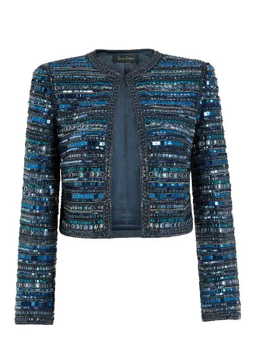 Jenny Packham Alma Beaded Jacket - Blackthorne Blue
