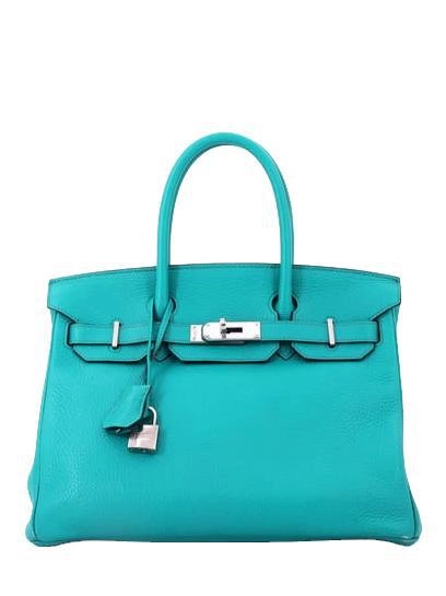 Hermès Birkin Handbag Clemence With Palladium Hardware 30 - Blue