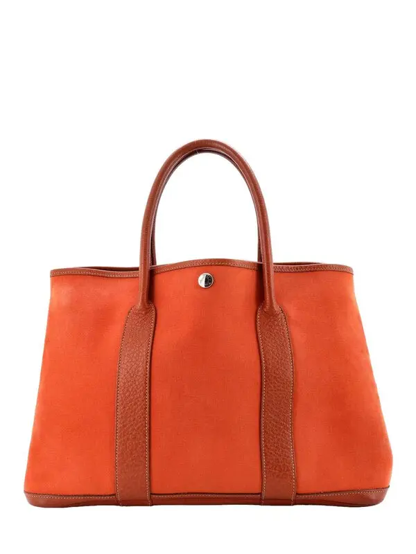Hermès Garden Party Tote Toile And Leather 36 - Potiron