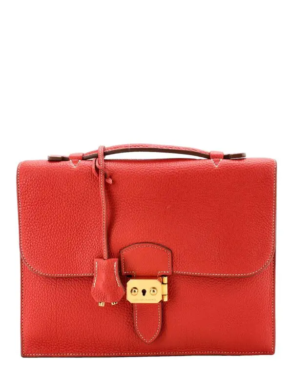Hermès Sac A Depeches Togo 27 - Sanguine