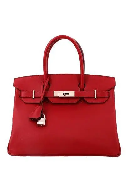 Hermès Birkin Handbag Epsom With Palladium Hardware 30 - Red