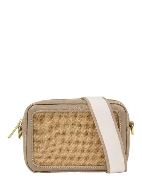 KATIE LOXTON Avery Raffia Small Crossbody Bag - Light Taupe