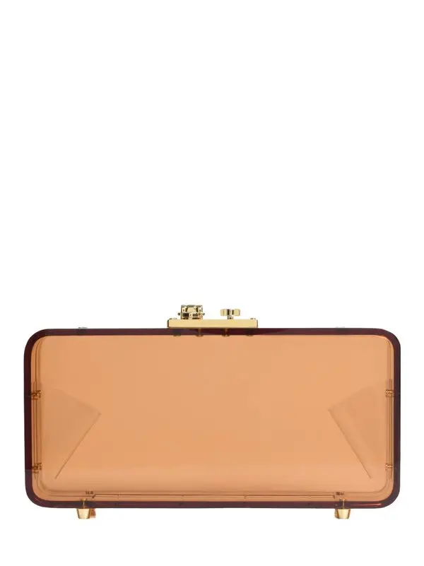 GIANVITO ROSSI Valì Plexi Clutch - Metallic Gold Plexi