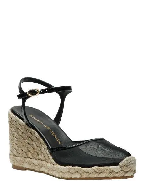 STUART WEITZMAN Espadrille Wedge - Black