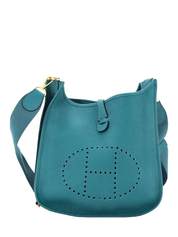 Hermès Evelyne Bag Gen Iii Clemence Pm - Vert Bosphore